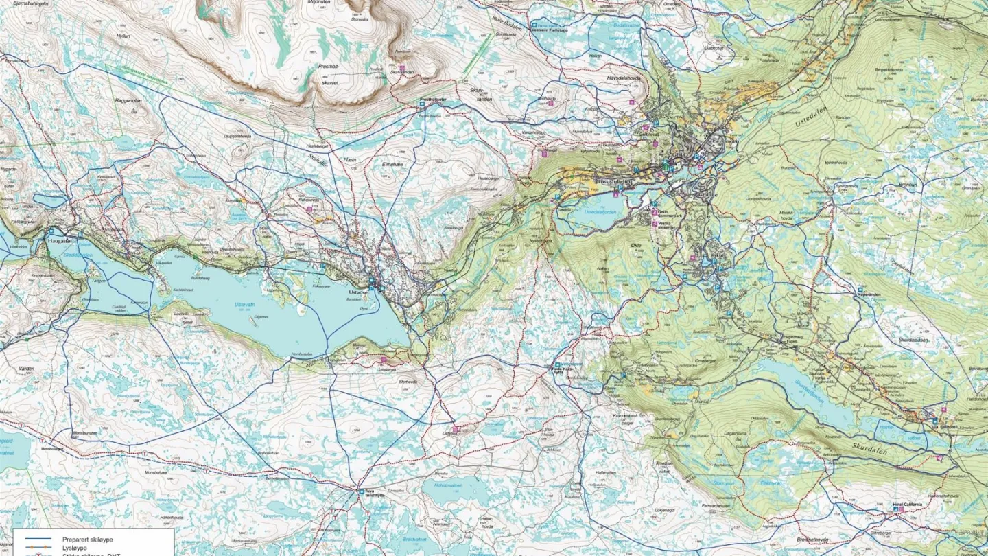 Wall map Geilo | SkiGeilo